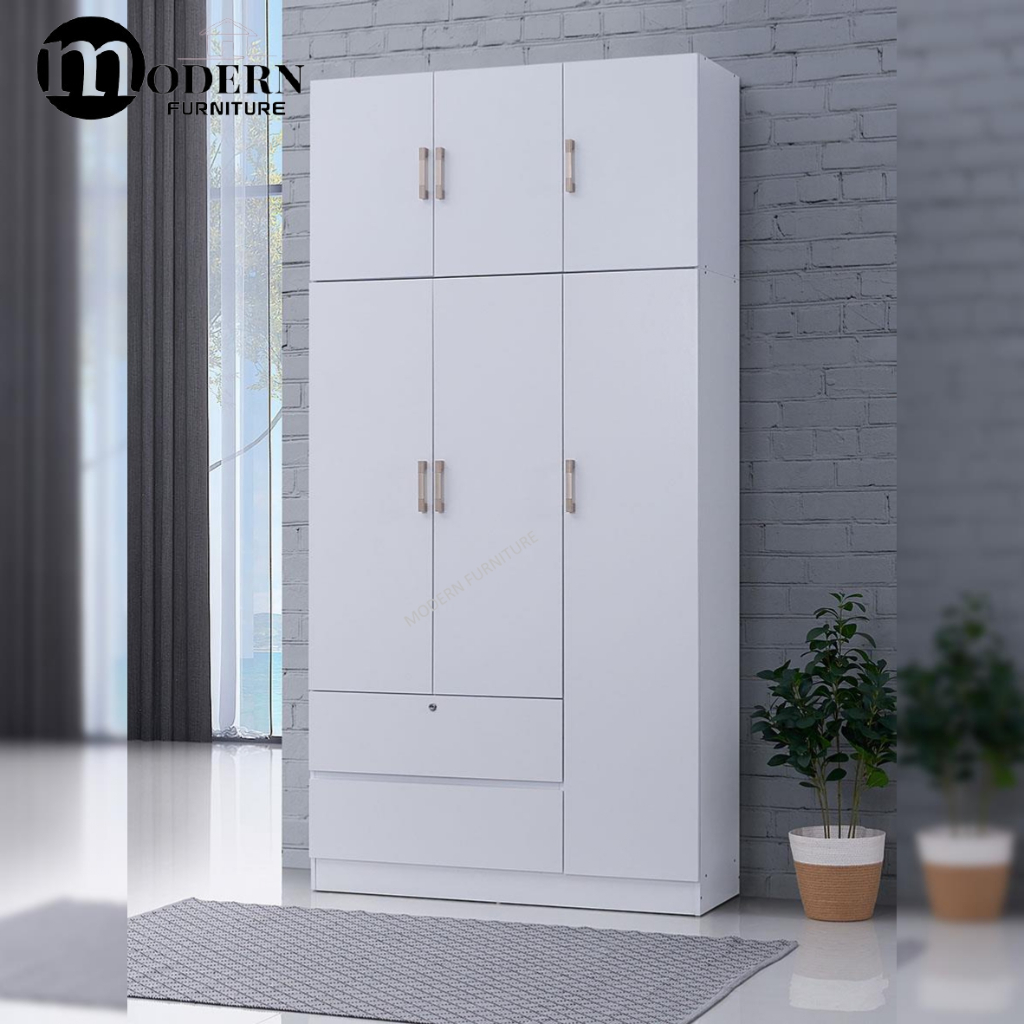 🔥240cm Wardrobe + Top Cabinet /Almari baju 3 pintu /Almari Baju /Almari ...