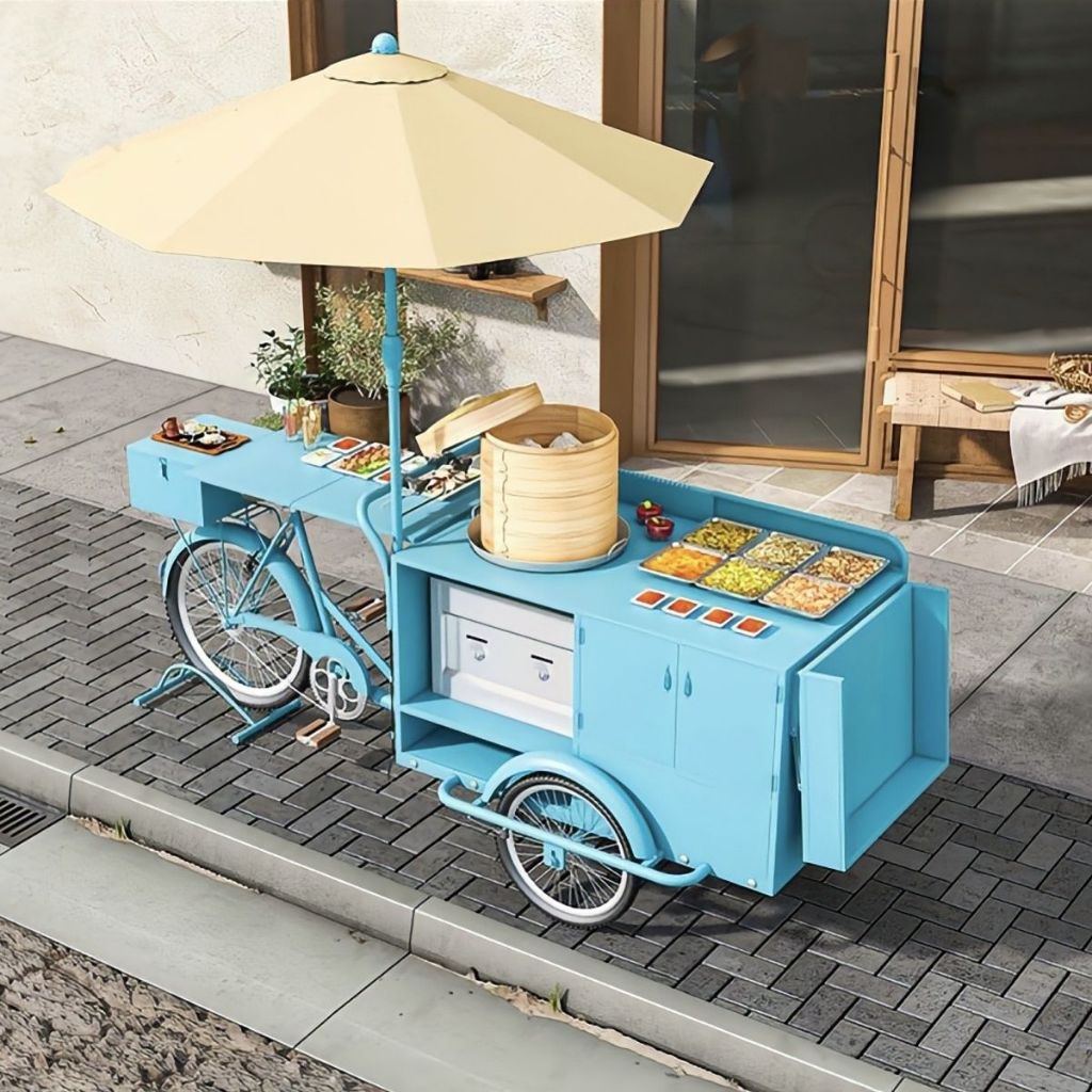 Food Vending Bike Orange Publicity Truck Shopping Mall Scenic Area ...