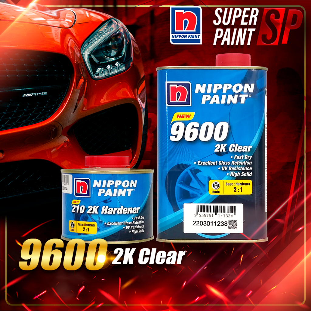 Nippon Paint 9600 2K Clear Coat + Hardener Set Ultra Solid 2:1 ...