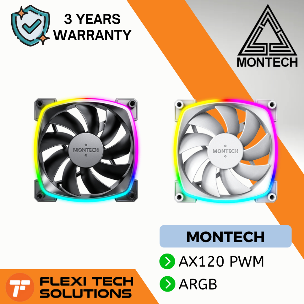 Flexi Tech Montech AX120 PWM ARGB Casing Fan - Black / White | Shopee ...