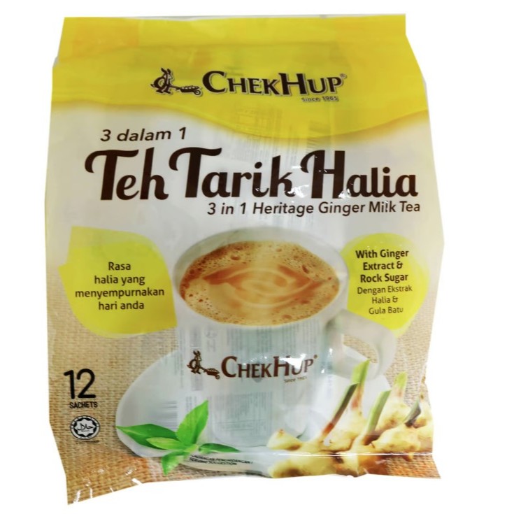 CHEK HUP Teh Tarik Halia 3 in 1 Ginger Milk Tea | 12s x 40g | Shopee ...