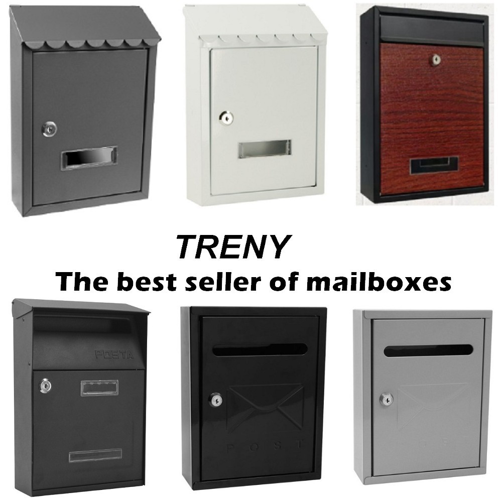 TRENY Basic Letter Box Steel Post Carte European Mailbox Outdoor Besi ...