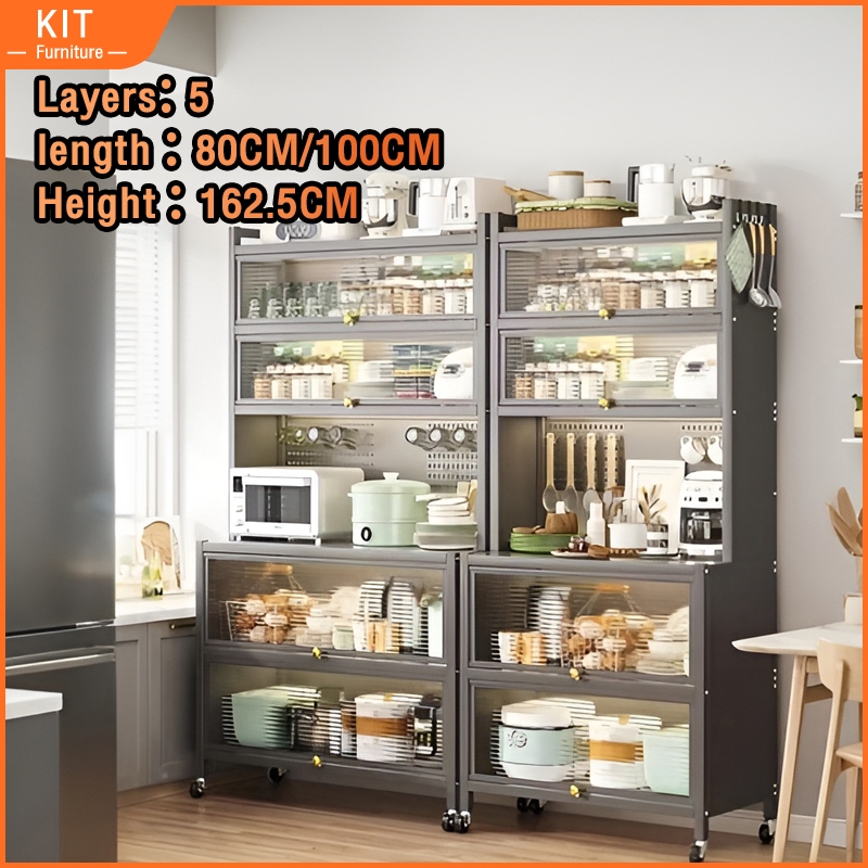 🚚Free Shipping🚚 80CM/100CM Cabinet Kitchen Storage Rack with Wheels ...