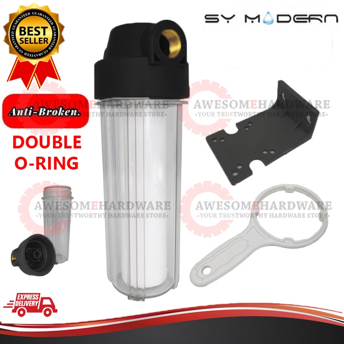 (DOUBLE O RING) SY MODERN 10" OUTDOOR CTO WATER FILTER HOUSING SET WITH ...