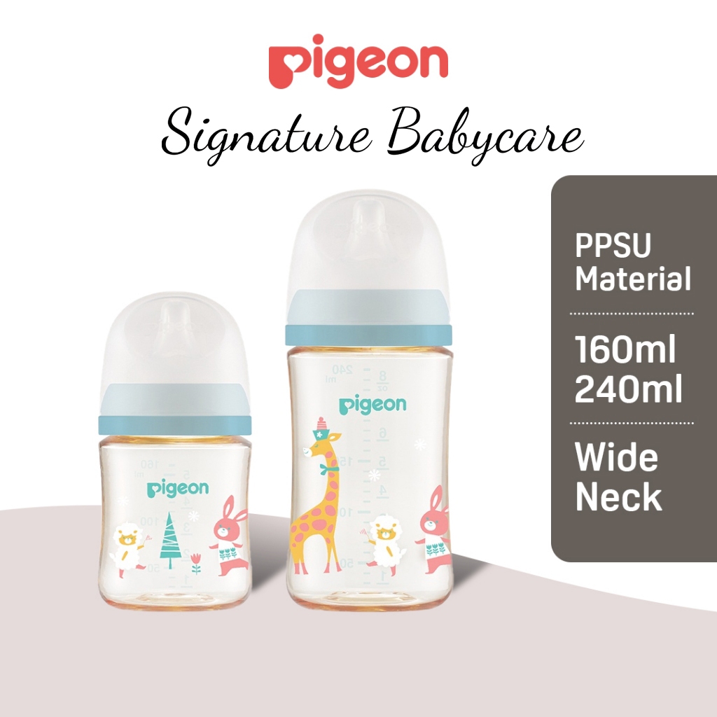 🇲🇾100% Original Pigeon SoftTouch™ Wide-Neck PPSU Nursing Bottle Authentic Pigeon Bottle Baby ...