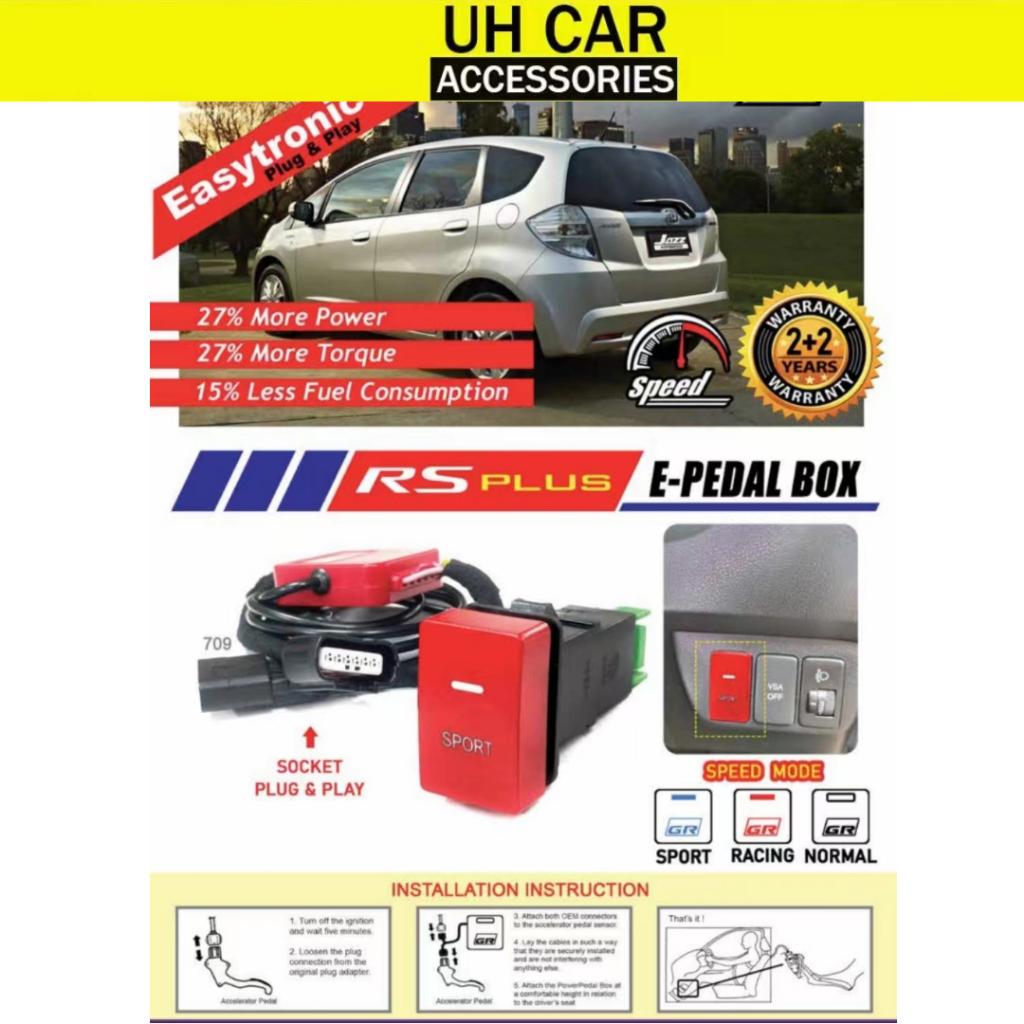 HONDA JAZZ 2008-2015 EASYCAR E-Pedal Sport Plus Box Accelerator Pedal ...