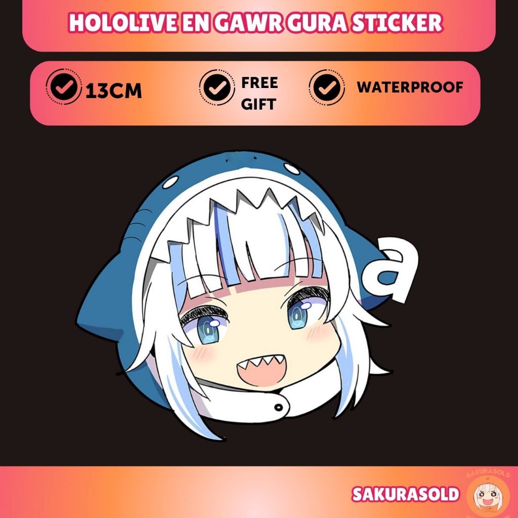 Hololive En Myth Stickers Gawr Gura Sticker Hololive Gura EN Sticker ...
