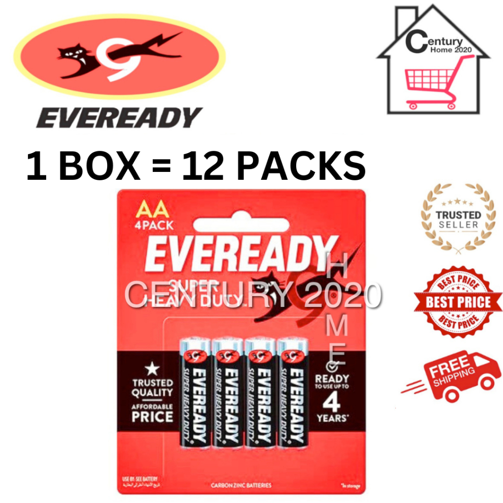 EVEREADY AA/AAA Battery Super Heavy Duty R6 AA/AAA Battery 1215 BP4 ...