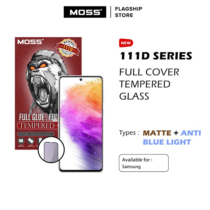 MOSS 111D Matte Anti Blue Light Full Cover Tempered Glass Samsung A01 ...