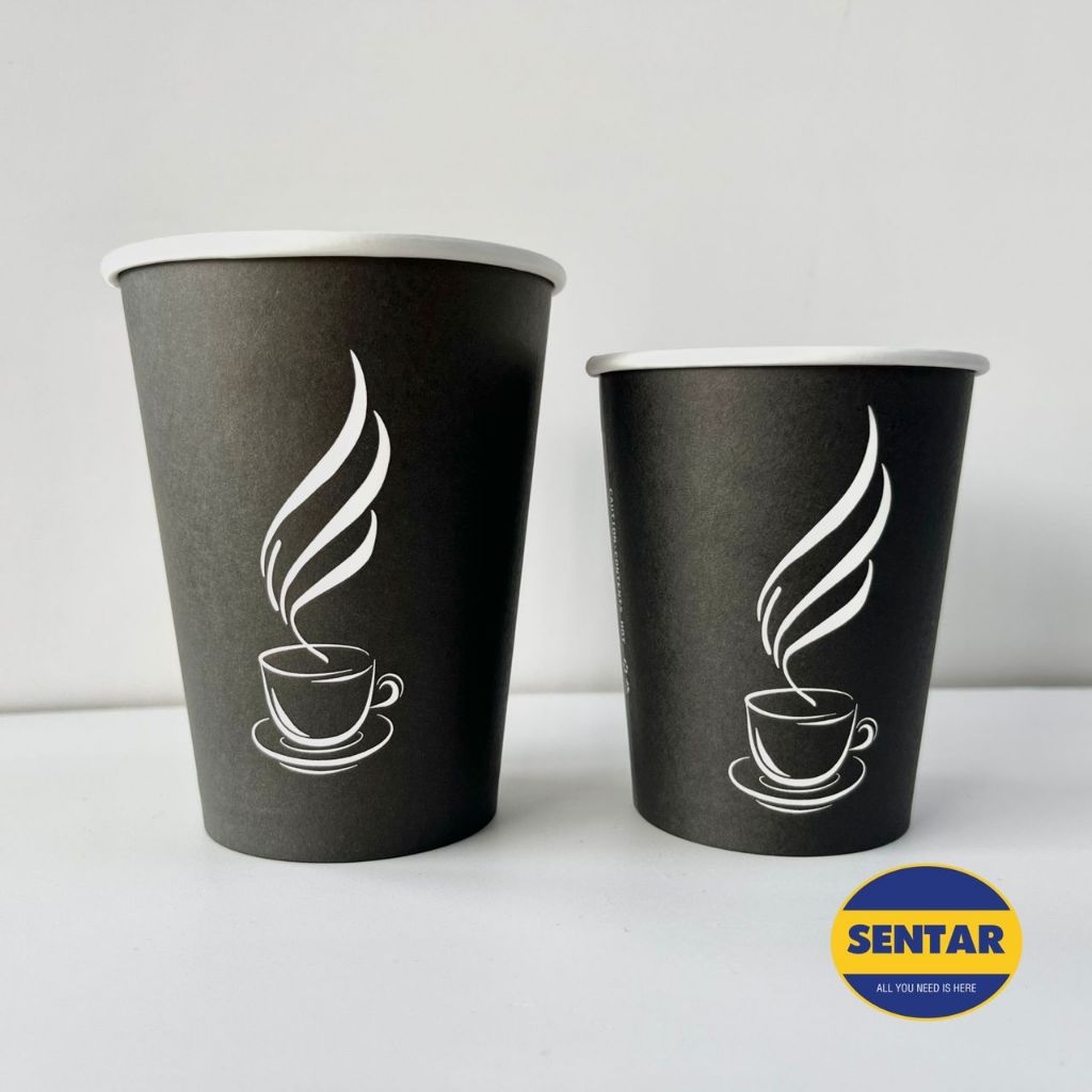 8oz & 12oz Disposable Black Paper Coffee Cup Without Lid 50pcs | Shopee ...