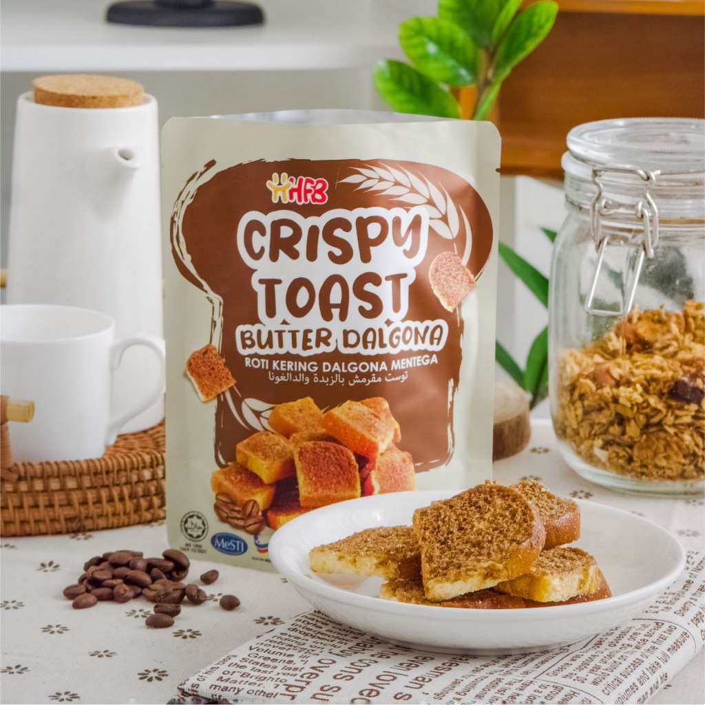 Crispy Toast Butter Dalgona Roti kering Roti Kok Biskut Cookies Snack ...