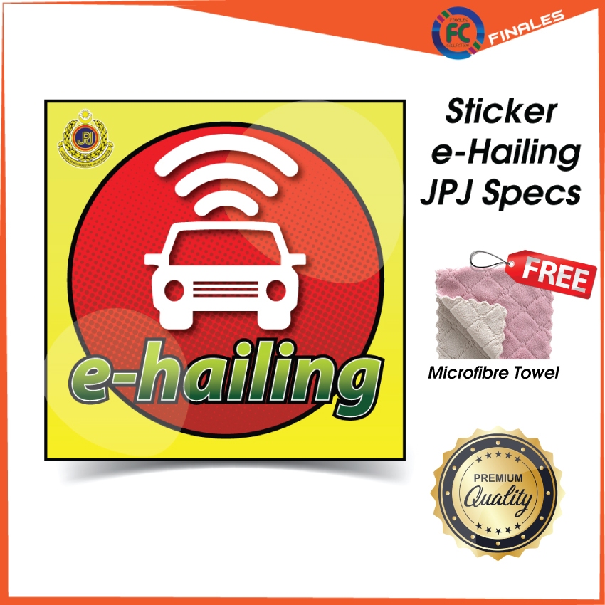 FINALES Sticker e-Hailing Gred Super Fine Quality Pelekat Cermin Kereta ...
