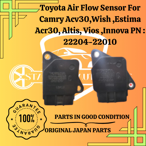 Toyota Air Flow Sensor For Camry Acv30,Wish ,Estima Acr30, Altis, Vios ,Innova PN : 22204-22010 ...