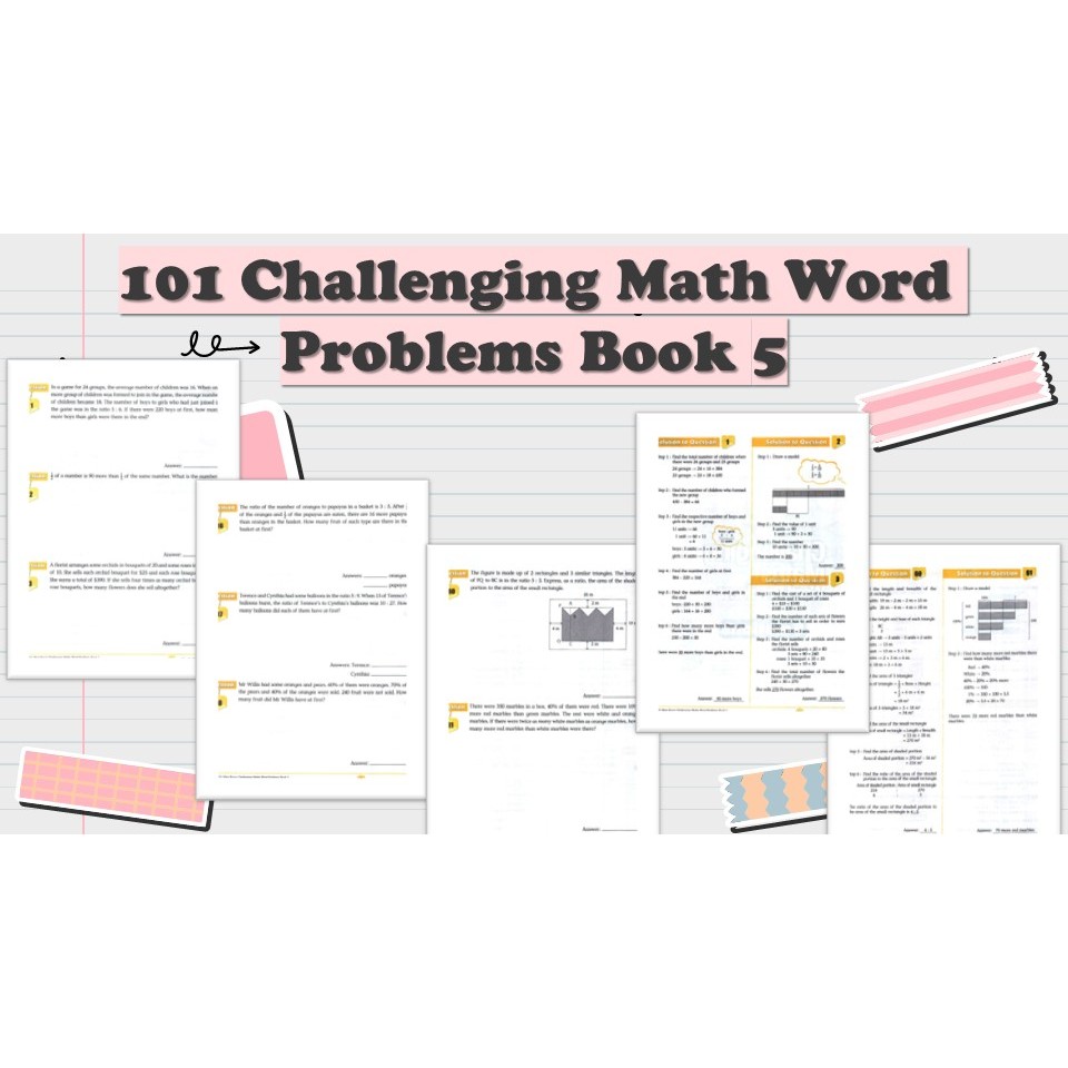 [PRE335] 88 pages 101 Challenging Math Word Problems Book 5 Worksheet ...