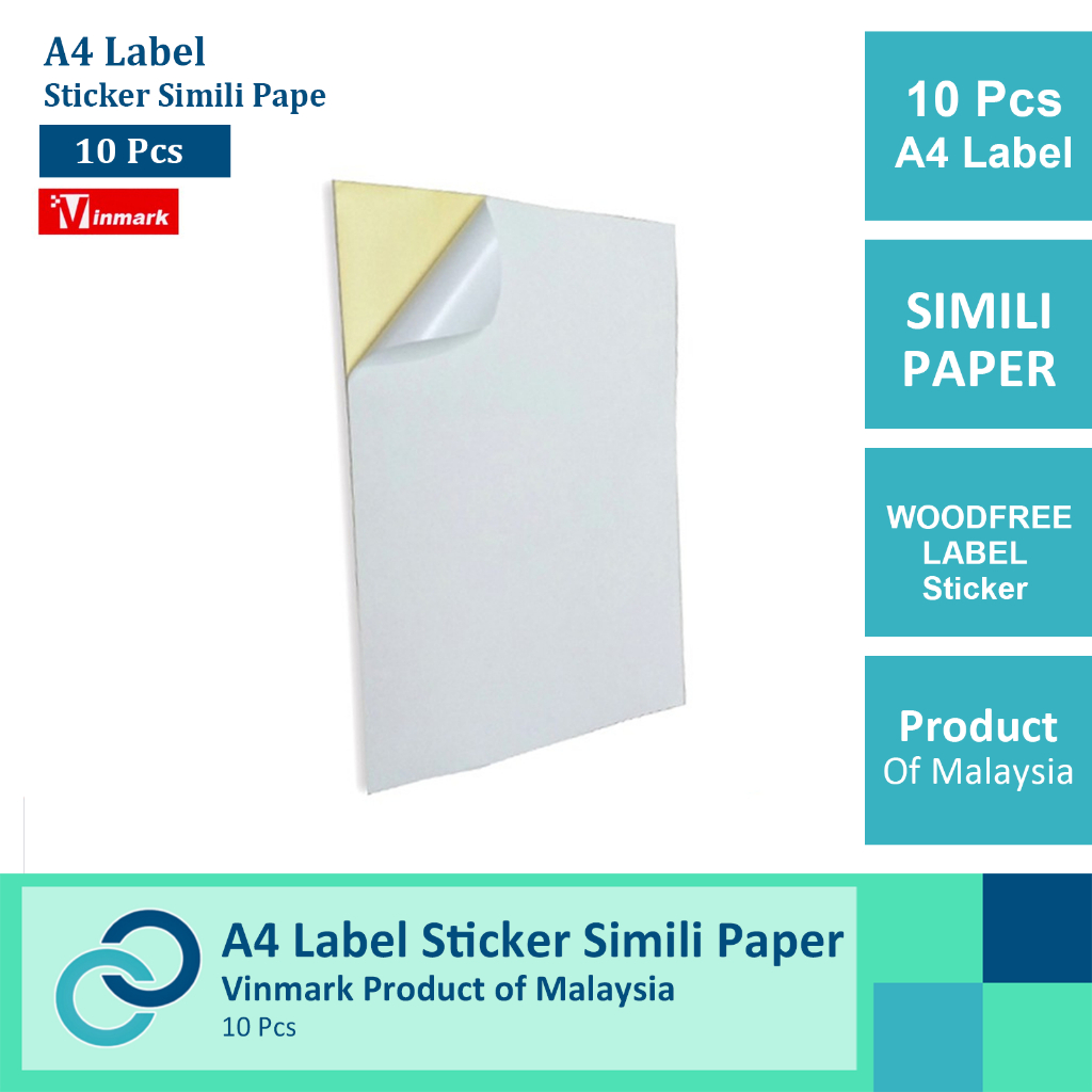 A4 Label Sticker Simili Paper 10 Sheets/Pack | Shopee Malaysia