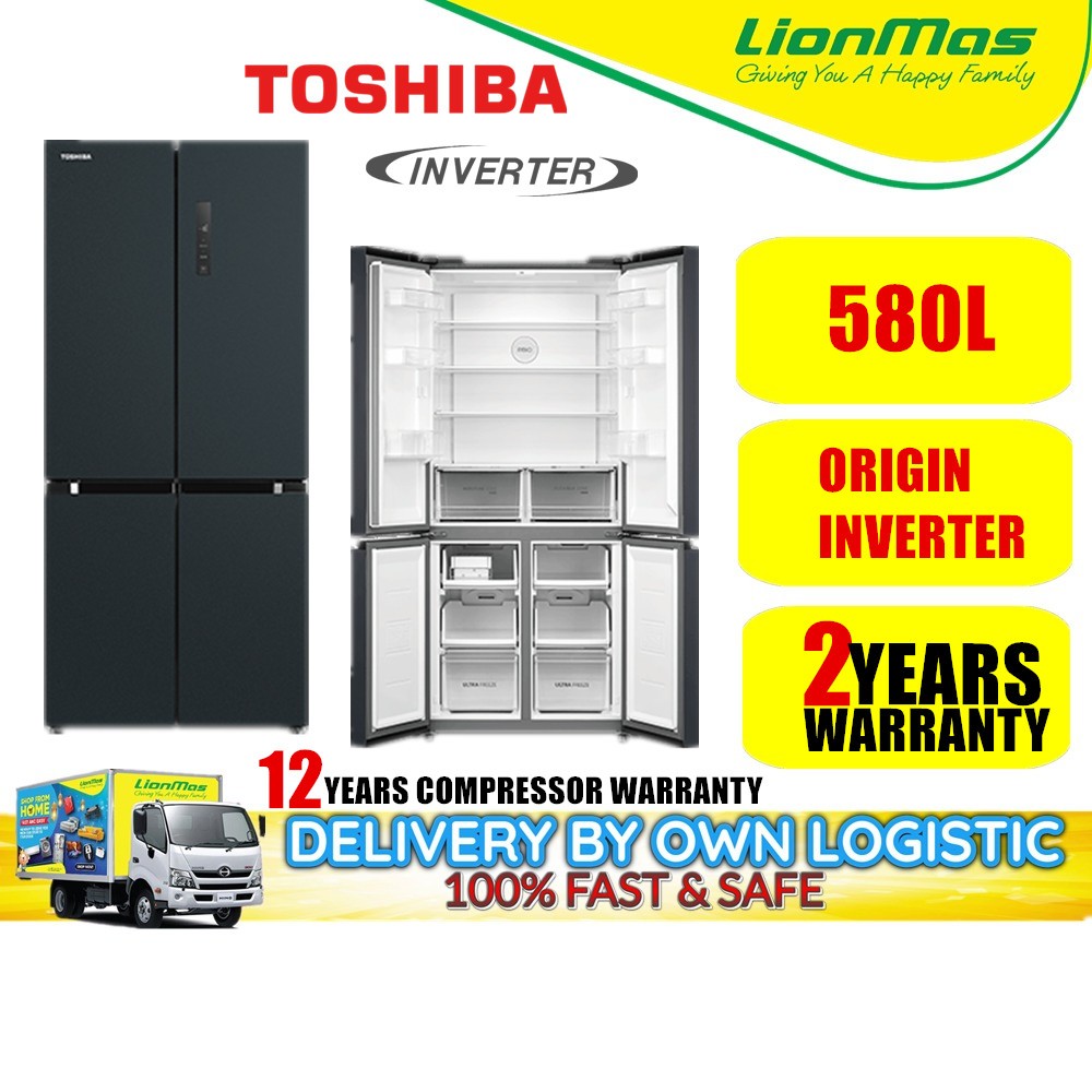 Toshiba 580L Origin Inverter Multi Door Refridgerator 4 Door Fridge ...