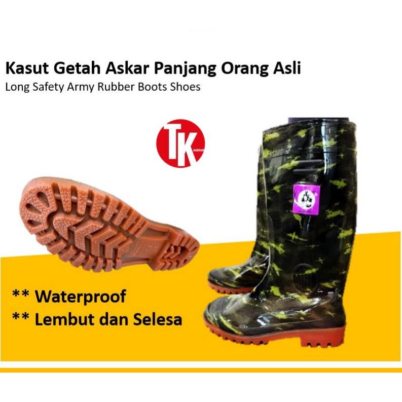KASUT BOOT GETAH BERCORAK ASKAR | Shopee Malaysia