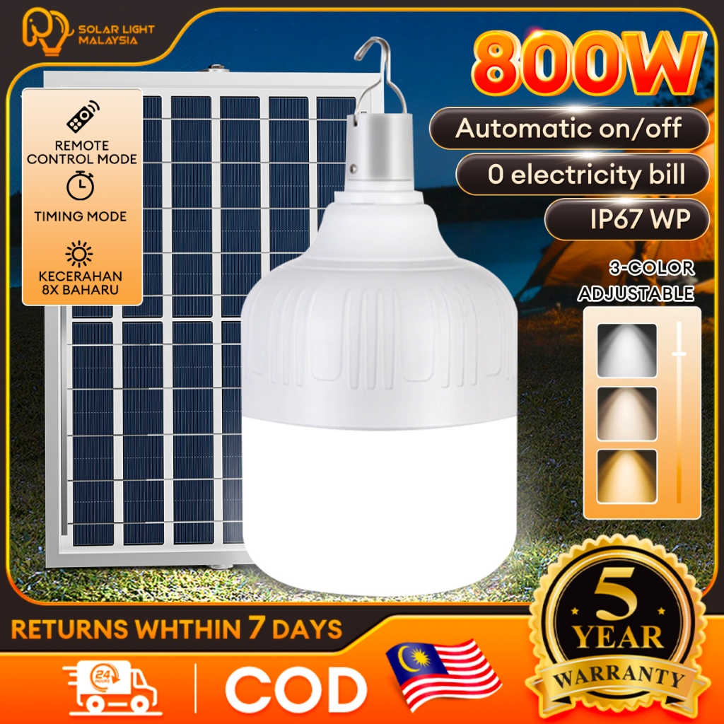 Solar Light Bulb Outdoor Portable Solar Powered Led Bulb Charged Garden ...