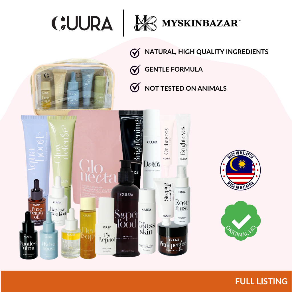 Cuura Glonectar Retinol Aqua Boost Moisturiser Breakout Spotless Serum ...