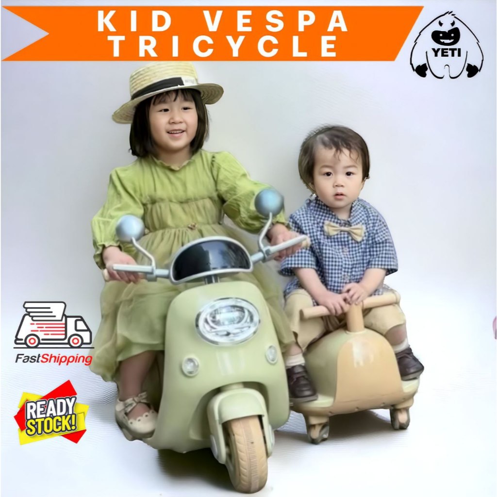 Kid Vespa Electric Vespa tricycle motorbike kid Toys | Shopee Malaysia
