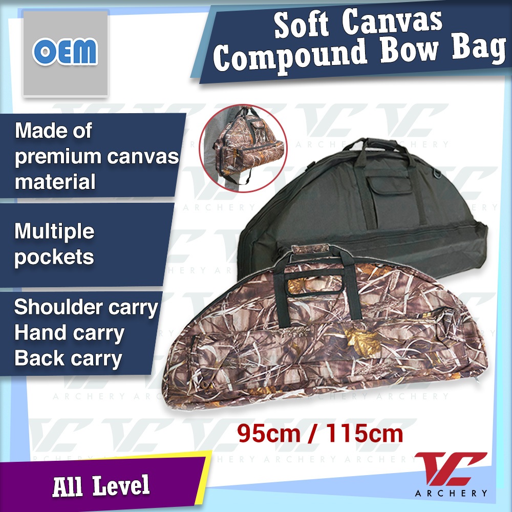 V Club Archery Soft Canvas Compound Bow Bag - Multiple Pockets - Velcro ...