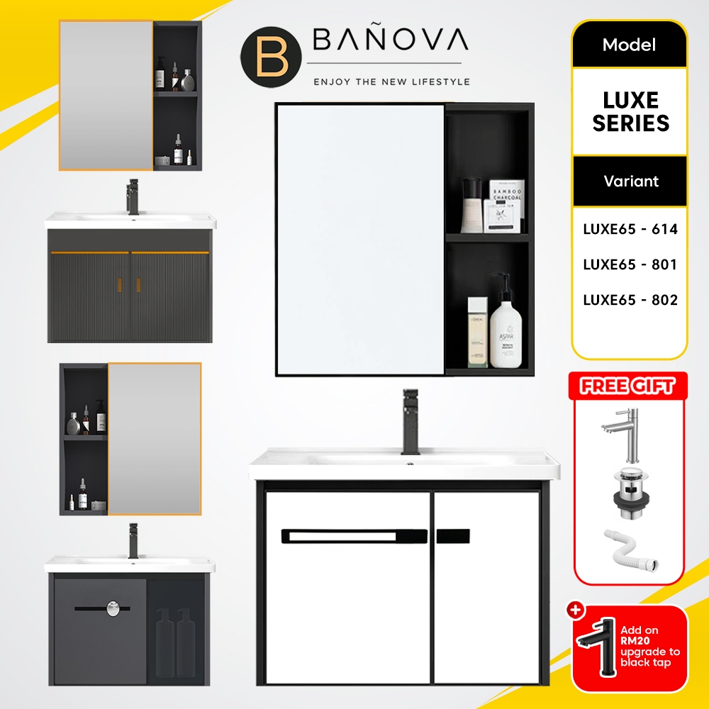 BANOVA Aluminum Composite Panel LUXE Series Bathroom Cabinet Basin Set ...