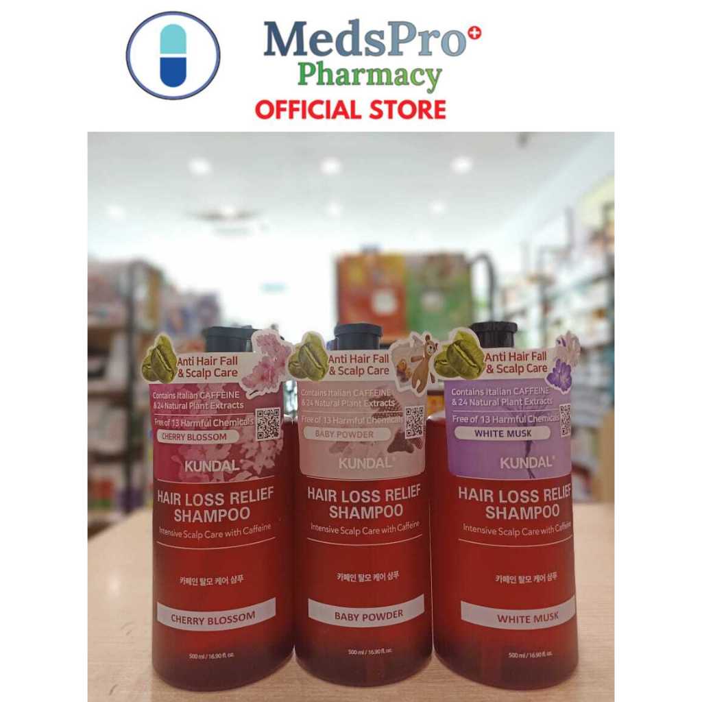 KUNDAL HAIR LOSS RELIEF SHAMPOO 500ML (WHITE MUSK, BABY POWDER, CHERRY ...