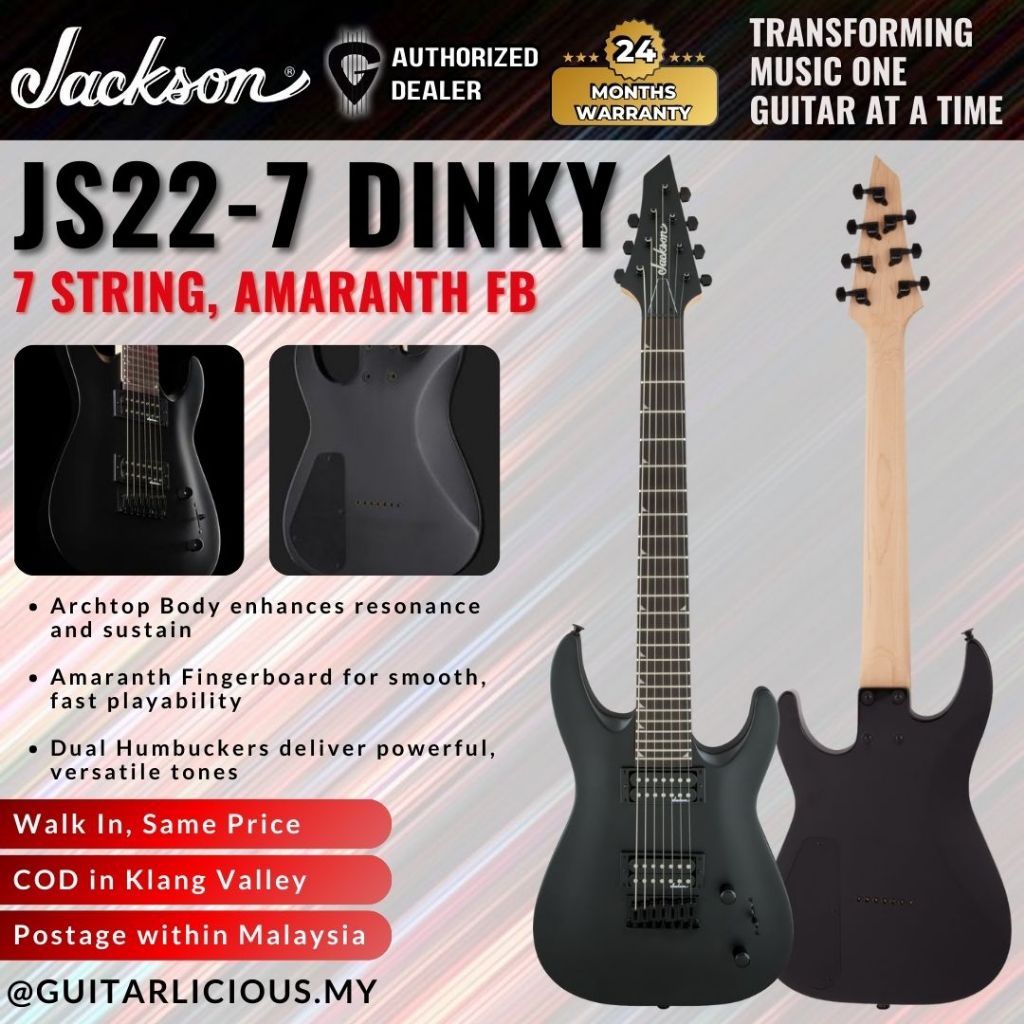 JACKSON JS Series 7 Strings Dinky Arch Top JS22-7 DKA HT with Double ...