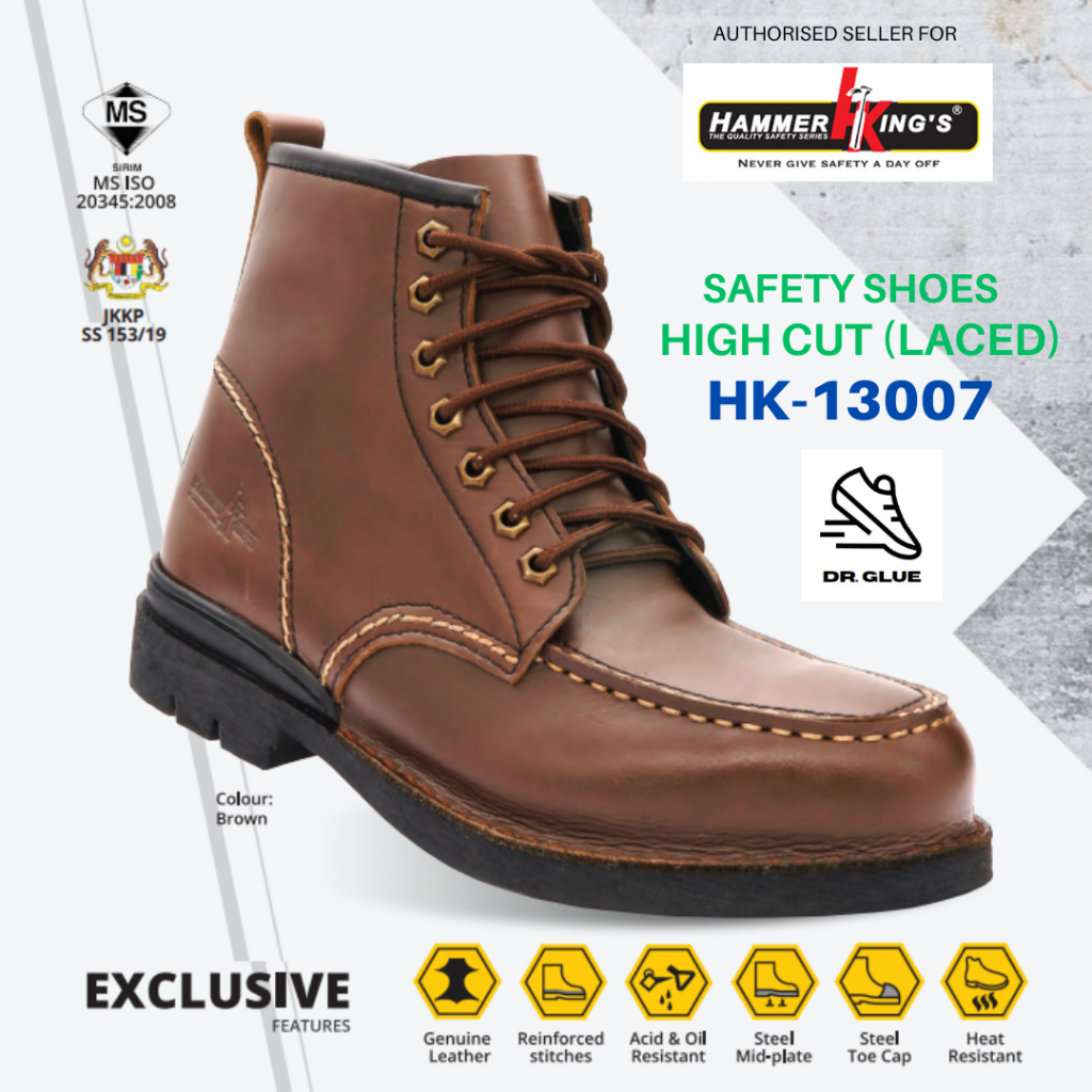 Hammer King's Safety Shoes 13007 Mens Shoes High Cut - Laced Steel Toe ...