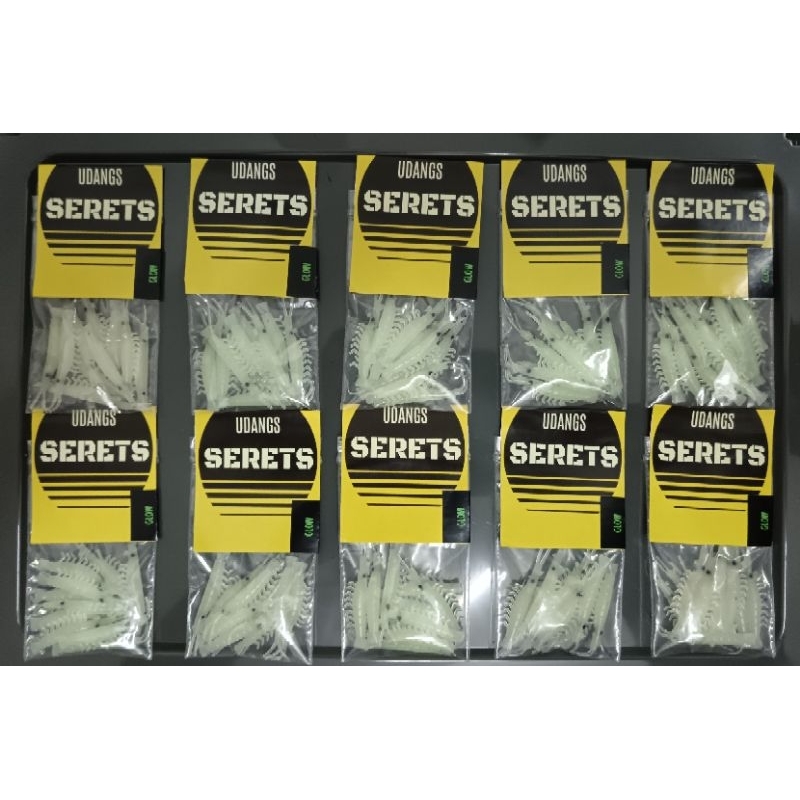Udang Getah Soft Plastic White GLOW IN THE DARK Memancing Ebek Talang ...