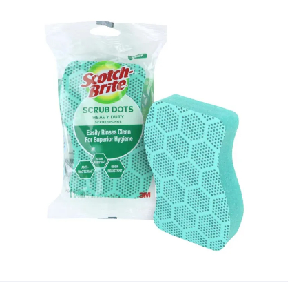 3M SCOTCH-BRITE SCRUB DOT/ANTIBACTERIAL SCRUB SPONG 1 PC/PACK (GREEN ...