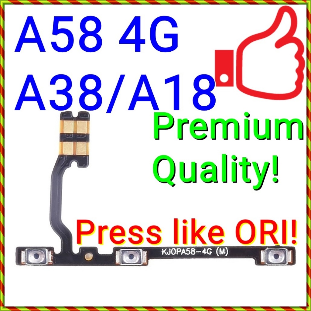 NEW ORI On Off Power Volume Buttons Switch Flex Ribbon Oppo A58 A38 A18 ...