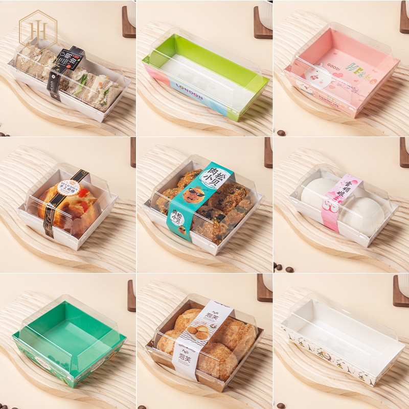 50pcs [Thicker]Food Paper Box with Clear Lid/Square and Rectangular ...