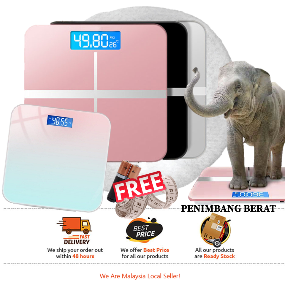 DIGITAL BODY WEIGHT SCALE BACK LIGHT DISPLAY PENIMBANG BERAT BADAN ...