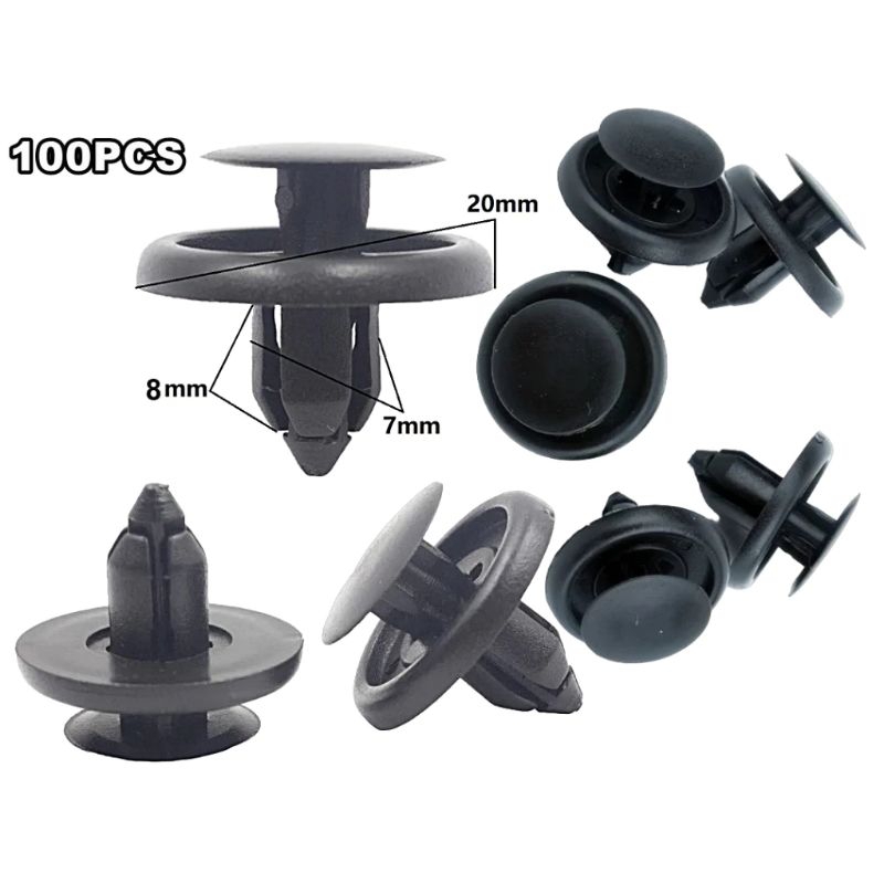 100pcs Toyota 7mm Bumper Hood Fender Splash Guard Retainer Clip ...