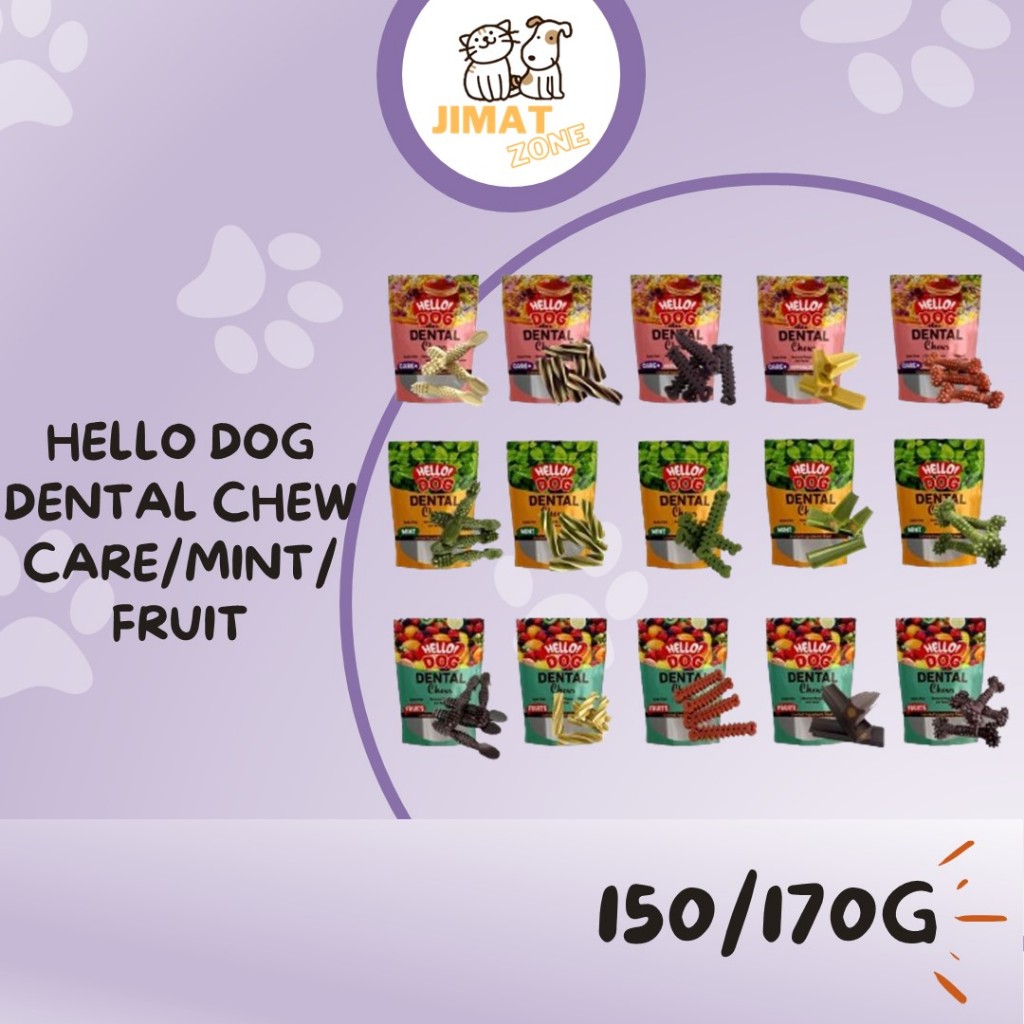 Hello Dog Dental Chew 150g/170g-Care / Mint/ Fruit / Happi Doggy Dental ...