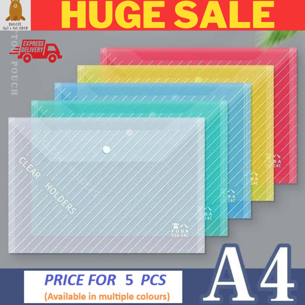 🔥READY STOCK🔥A4 Plastic Button Files 5PCS/Dokumen Folder Plastik A4 ...