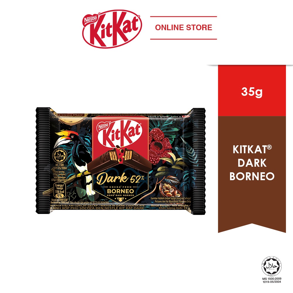 NESTLÉ KitKat® 4-Fingers Dark Borneo Chocolate Bar 35g Bundle of 3/6/12 ...