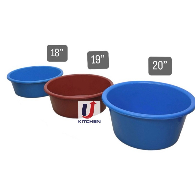 Round Plastic Wash Basin / Basin Cuci Pinggan / Baldi Besar Mandi ...