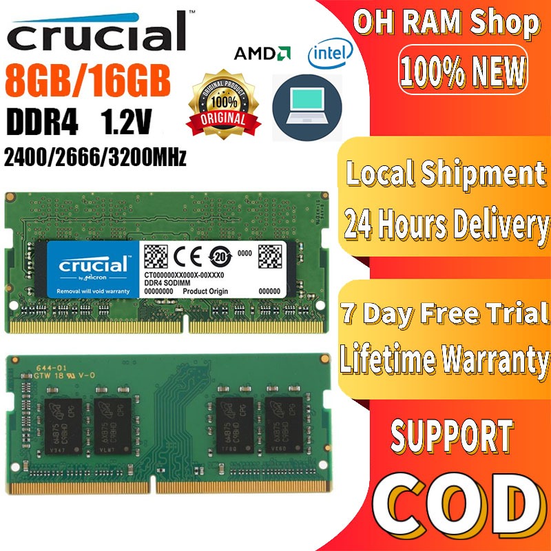 Crucial Laptop RAM 2133Mhz/2400Mhz/2666Mhz/3200Mhz SODIMM Notebook ...