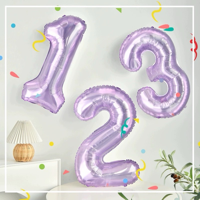 32INCH PURPLE JELLY CRYSTAL NUMBER BALLOONS 0-9 •PURPLE THEME BIRTHDAY ...