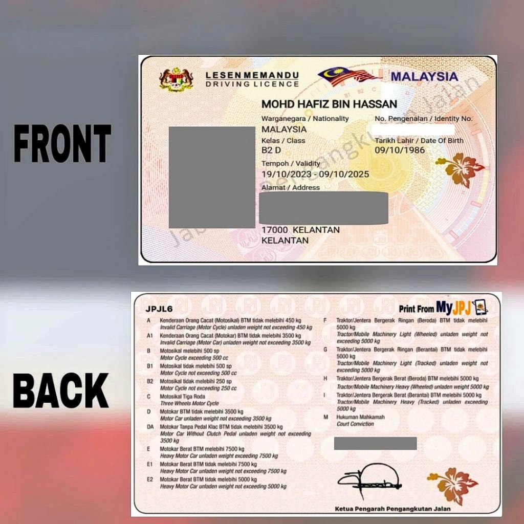 🔥Printing🔥Digital LESEN Memandu Kereta Motorsikal / Licence / Car ...