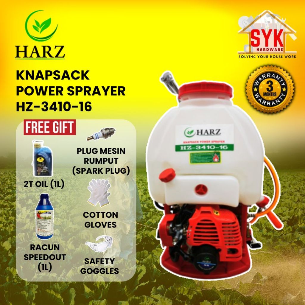 SYK Harz HZ-3410-16 Knapsack Power Sprayer Pesticide Pump Pam Racun ...