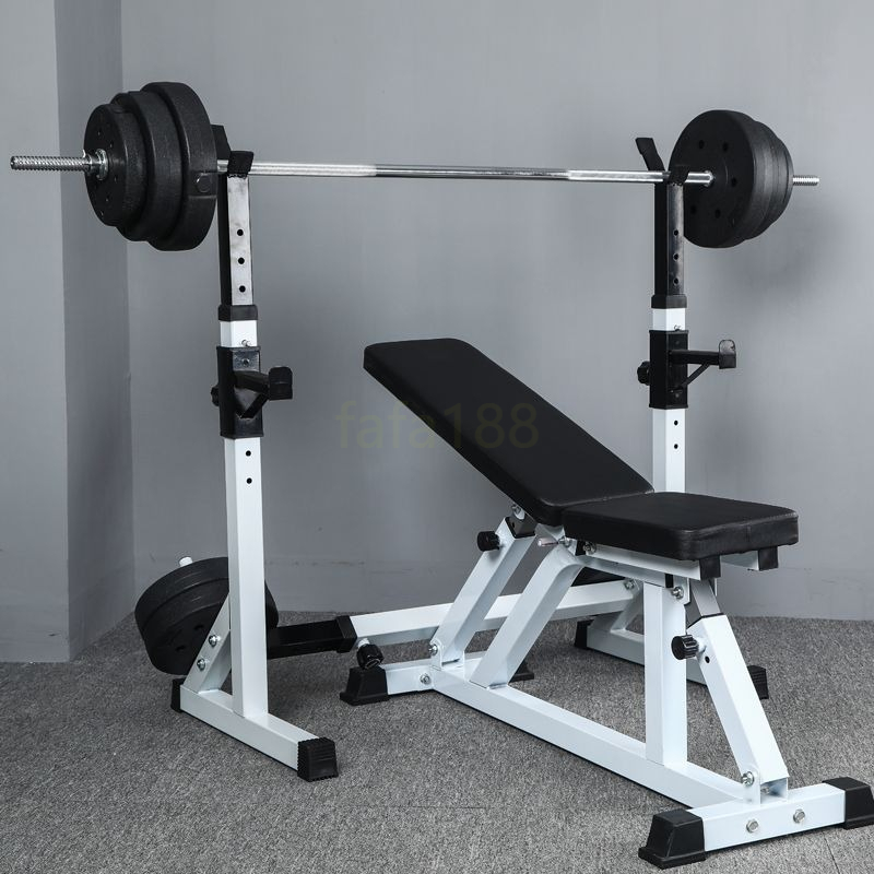 new Adjustable Pair of Barbell Squat Racks Portable Stand Weight ...