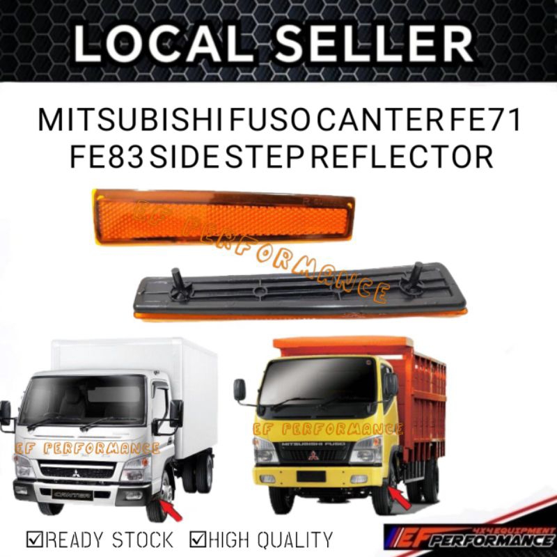 MITSUBISHI FUSO CANTER FE71 FE83 SIDE STEP REFLECTOR YELLOW LEFT RIGHT ...