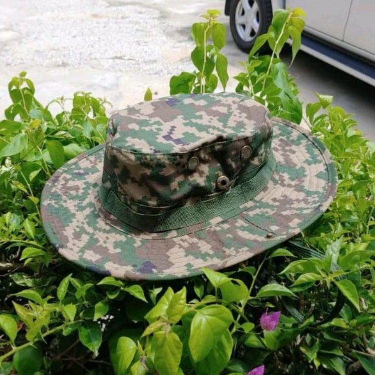 Topi Hutan ATM Boonie Hat Loreng Camouflage Jungle Hat Outdoor Cap ...