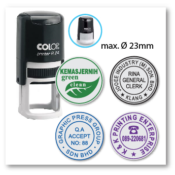 Rubber Stamp COLOP Printer R 24 ( ROUND ) Self-Inking Stamp | Shopee Malaysia