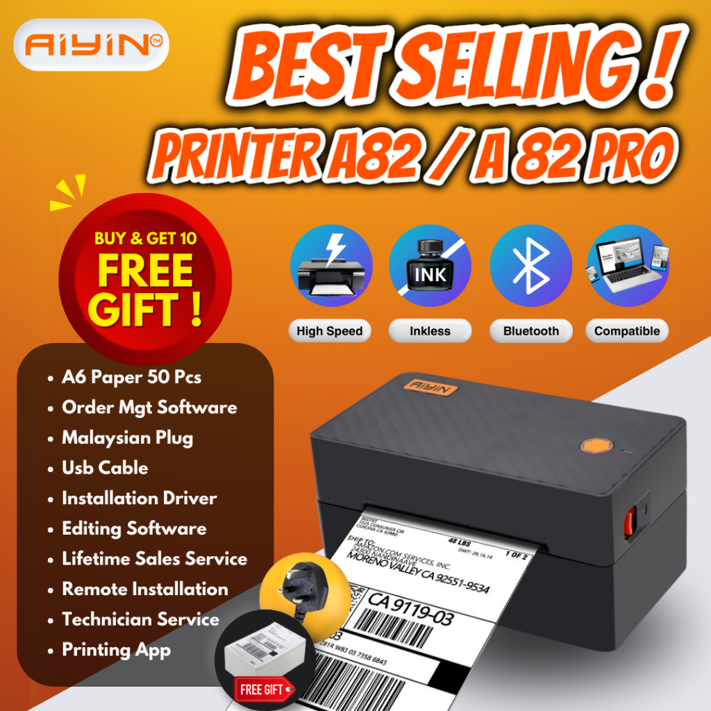 COD Thermal Printer A6 size Bluetooth iOS Android shipping label ...