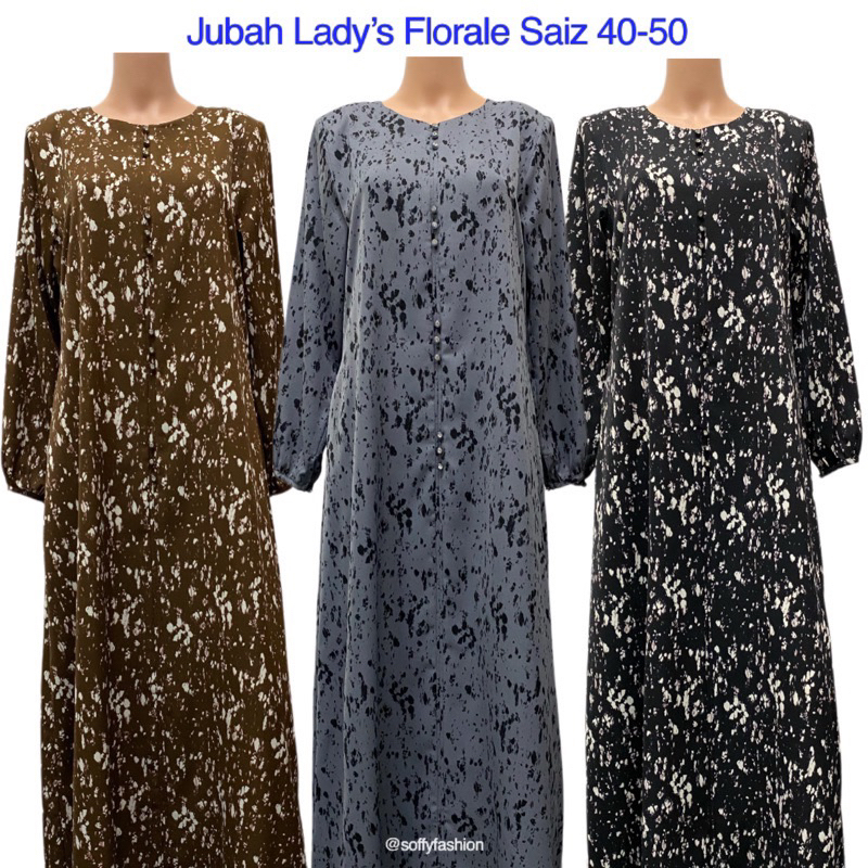 J749 JUBAH LADY’S FLORALE SAIZ 40-50 GLADYS SIGNATURE WOMEN DRESS ...