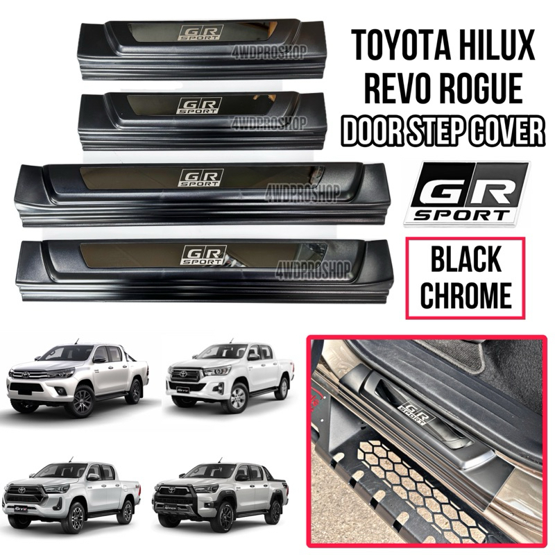 GR SPORT Toyota Hilux Revo Rogue 2016 - 2024 Black Dark Chrome GR Door ...